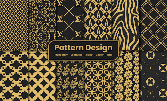 Design monogram seamless vector repeat fabric textile pattern by ...