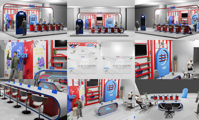 Design exhibition booth, kiosk, 3d stand, virtual booth by Xenovvolf ...