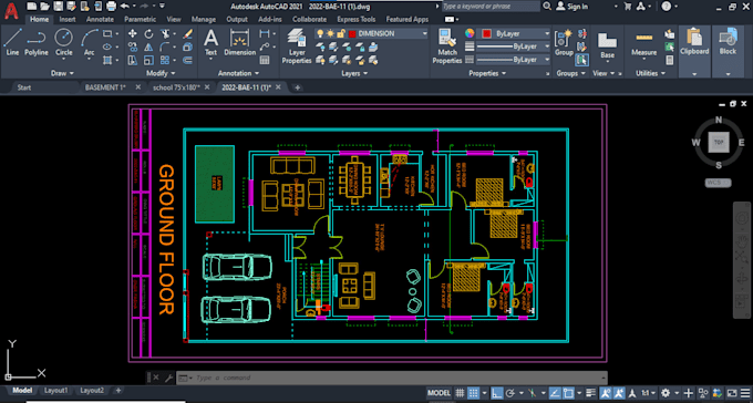 Draw 2d floor plans autocad draftsman in just 12 hours by Eng_salman67 ...