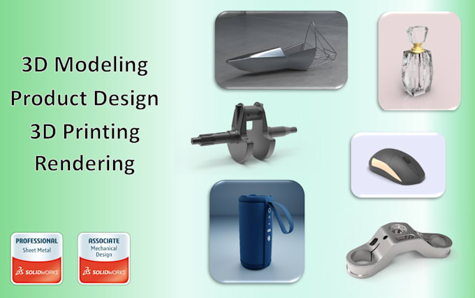 Do product design, 3d modeling, cad drawings, rendering, 3d printing by Sunilb_ | Fiverr