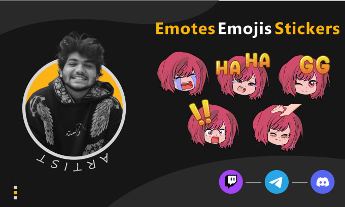 Draw Cute Emotes Stickers Emojis For Your Twitch Discord Telegram