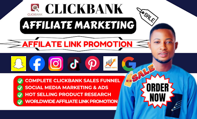 Build clickbank affiliate marketing sales funnel, facebook ads for ...