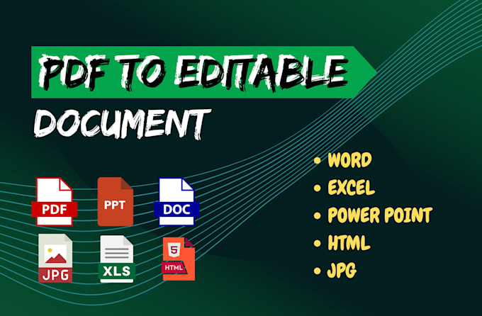 Convert pdf to editable file by Jievi_elan | Fiverr