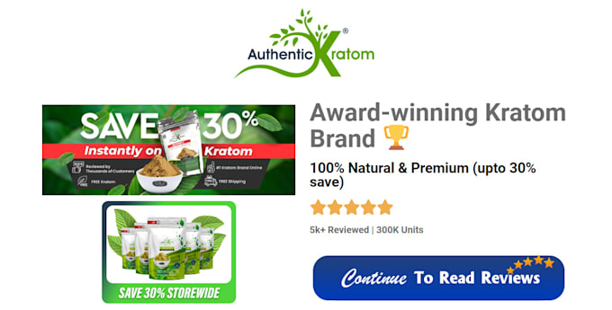 Design stunning kratom sales landing pages for google ads by Chtahir83 ...