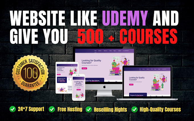 Build elearning website and give you 500 plus courses by Digitally_fied | Fiverr