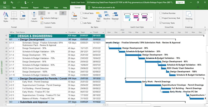 Create gantt chart and wbs using ms project or excel in 2hrs by Yasirullah112 | Fiverr
