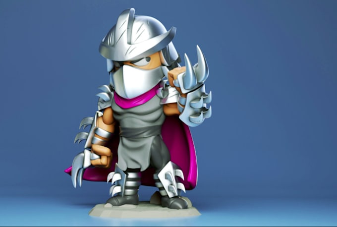 Stylized 3d warrior chibi character,chibi cartoon model,stl file for 3d ...