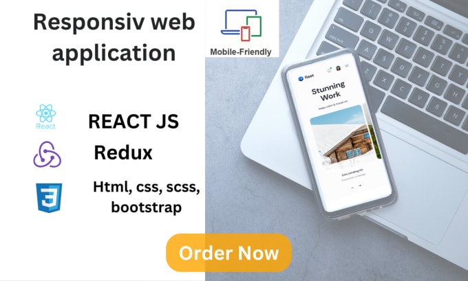 Make Responsive Web Application Using Html Css Scss Javascript React