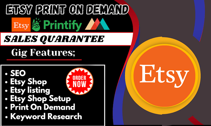 Set up etsy shop print on demand etsy digital products with printify, etsy seo by Lydia_brinkley ...