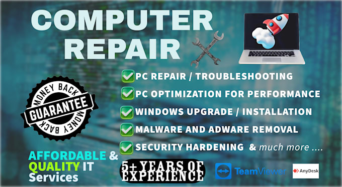 Repair, fix, optimize windows 10 11 pc, laptop, mac by Face102 | Fiverr