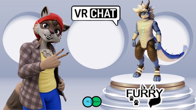 Model 3d vrchat avatar, furry avatar, gmod, nsfw, vtuber, fursona by ...