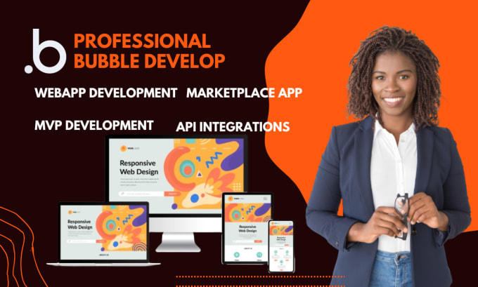 Develop responsive bubble io saas, bubble marketplace, bubble mvp api ...