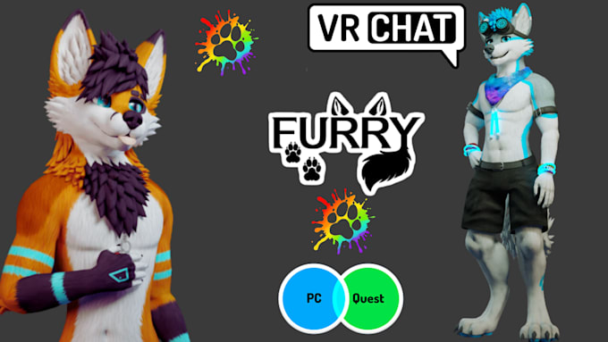 Rig and model custom vrchat avatar, vrc avatar, 3d furry model, 3d character by Seggsdavid | Fiverr