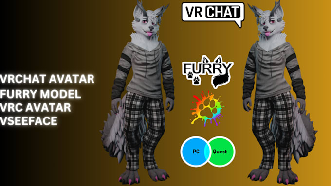 Create custom 3d vrchat avatar, furry model, nsfw character fursona, vseeface by Seggsdavid | Fiverr
