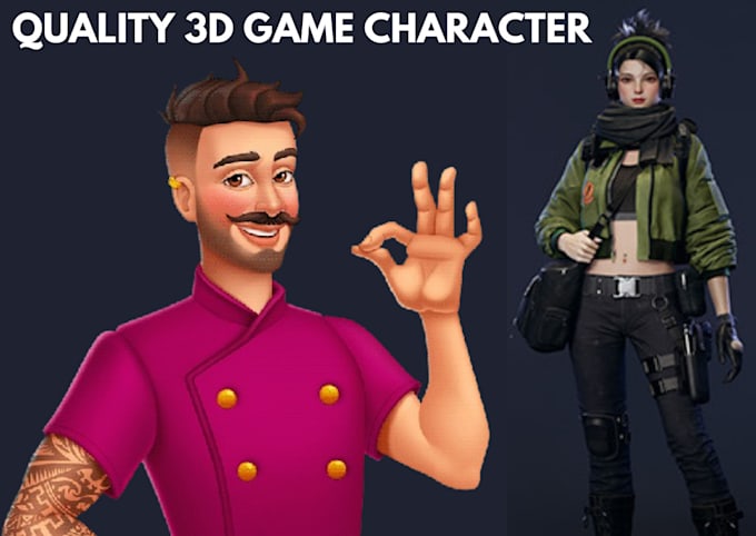 Design 3d video game character model, 3d realistic rigging sculpting ...