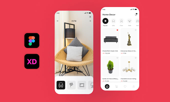 Do mobile app ui ux design in figma or adobe xd, app ui design, prototype by Designerpro715 | Fiverr