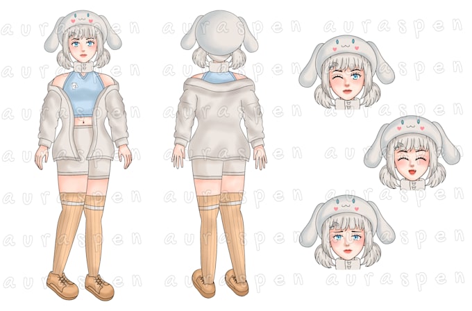 Make character reference sheet for you by Auraspen | Fiverr