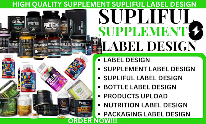Do product packaging supplement label design, supliful bottle product ...