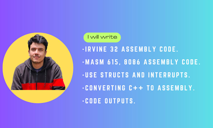 Code your masm, x86 assembly language project by Tauqir391 | Fiverr