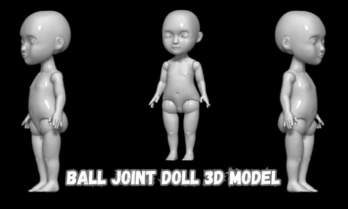 Sculpt 3d doll, 3d bjd model, toy design, articulated model toy, ball joint doll by Godson_629 ...