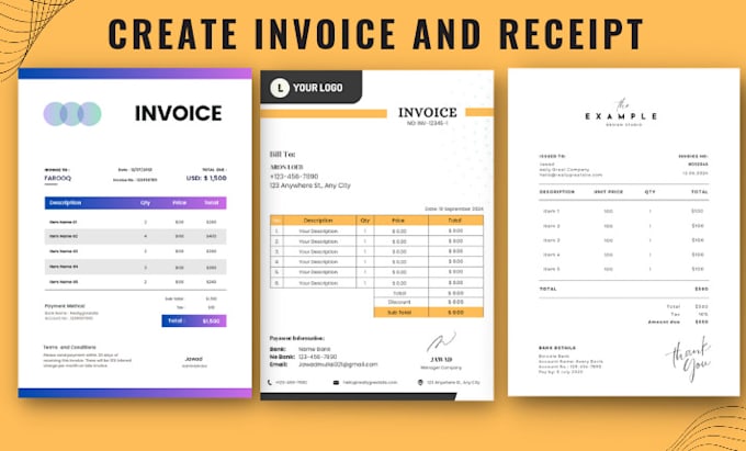 Design invoices and receipts by Jawadbaloch270 | Fiverr