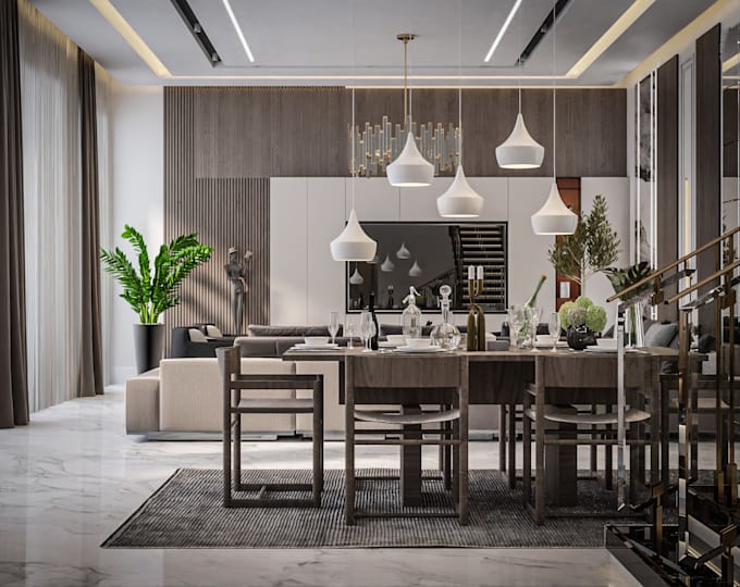 Create a unique living room interior design with 3ds max and revit by ...