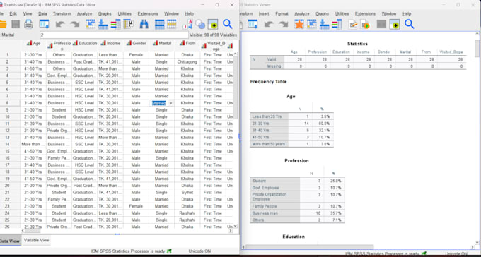 Do research and statistical data analysis using spss by Designermamun06 | Fiverr