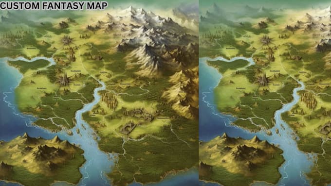 Create custom fantasy map map illustration dnd campaign stories book ...