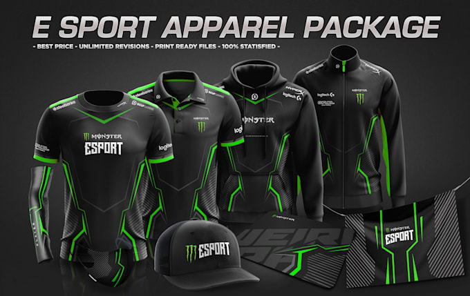 Design customized esport jersey and esport apparel by E_wixx | Fiverr