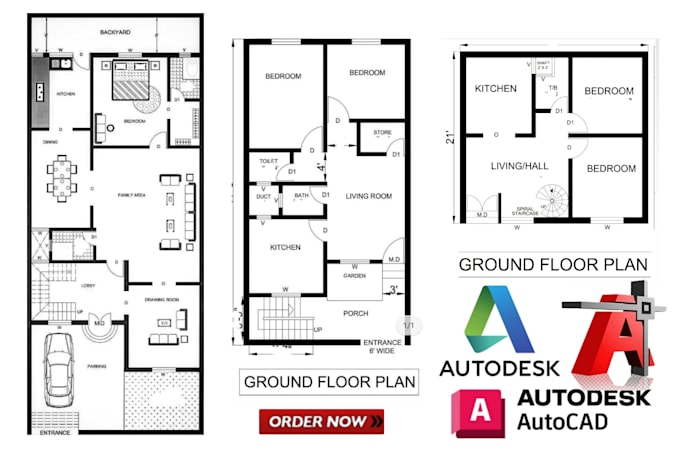 Do autocad architectural floor plan and blueprint architect 2d floor ...