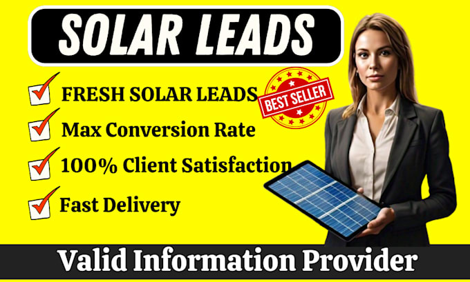 Provide high converting exclusive solar leads for usa by Baisi_blue ...