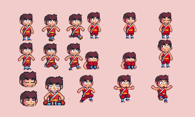 Disegna un videogioco di animazione con foglio sprite pixel art ...