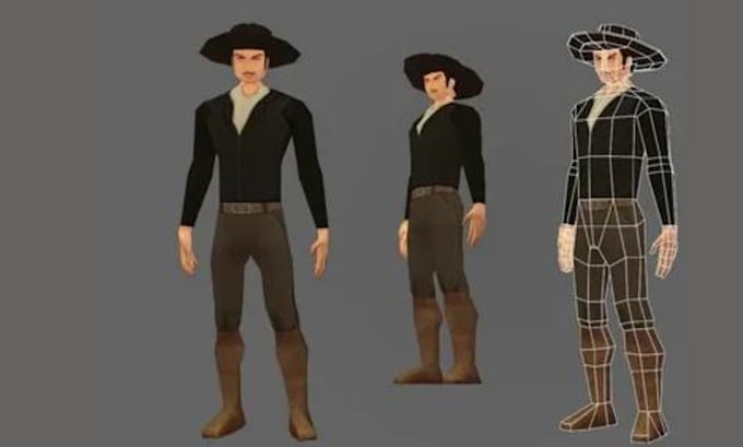 Create a retro 3d character low poly in n64 and ps1 style by ...