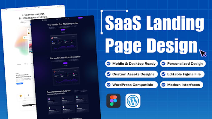 Design a high converting saas landing page in figma, optimized for wordpress by Malidursun | Fiverr