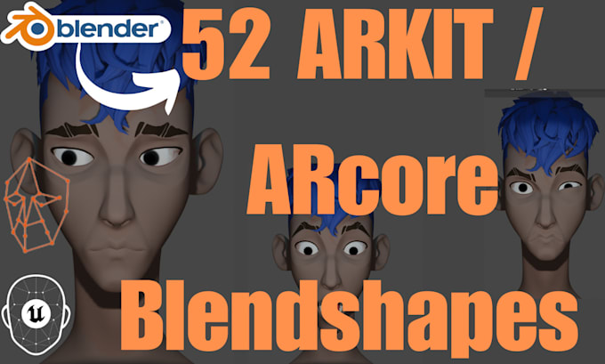 Do 52 arkit blendshapes for ios face mocap live link ready by Chombacreations | Fiverr
