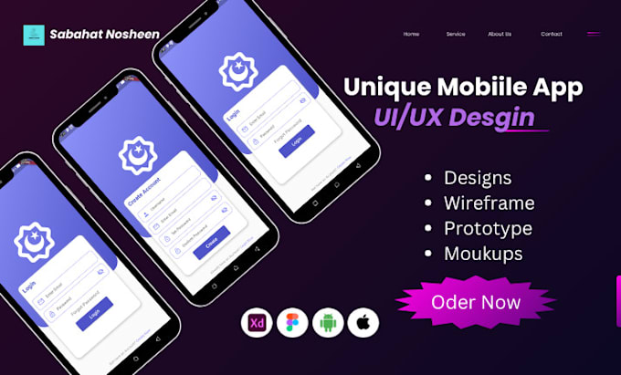 Design unique mobile app ui ux design by Sabahatnoshe299 | Fiverr