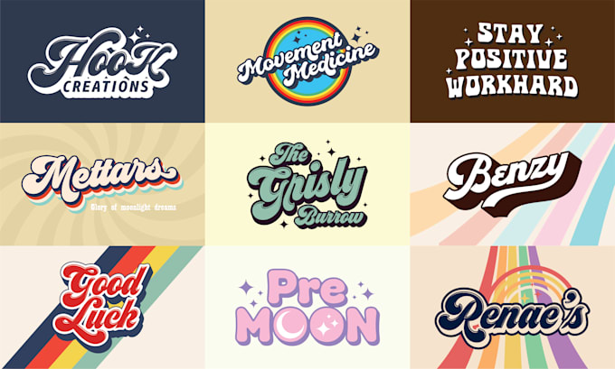 Design custom hand lettering font, typography, hippie, funky logo by ...