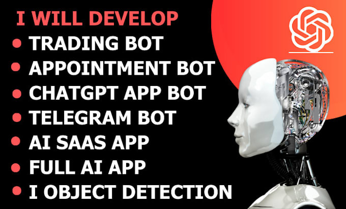 Do chatgpt, ai image generator bot, ai saas assistance, appointment bot, vapi ai by Daverdj | Fiverr