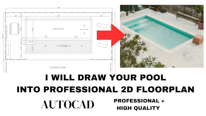 Draw your swimming pool using autocad