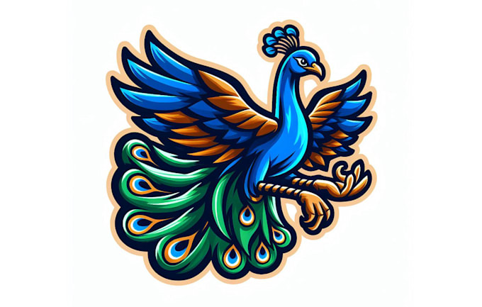 Do creative business flying peacock bird mascot logo with creative ...