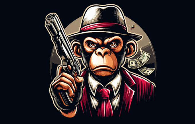 Create amazing monkey mafia mascot logo design in 12 hours by Youne ...