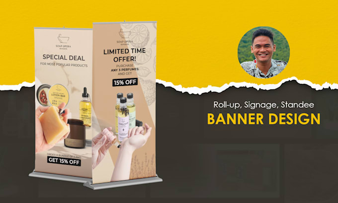 Design professional rollup banners signage and standees by ...