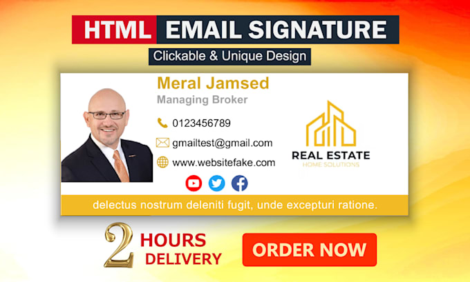 Make html clickable email signature by Tarek142 | Fiverr