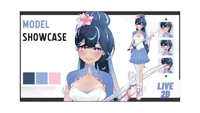Dibujar y montar el modelo 2d vtuber, rigging live2d vtuber, diseño ...
