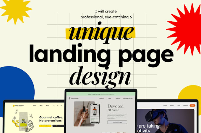 Design an unique, eye catching landing page using figma by Dan_monstera | Fiverr