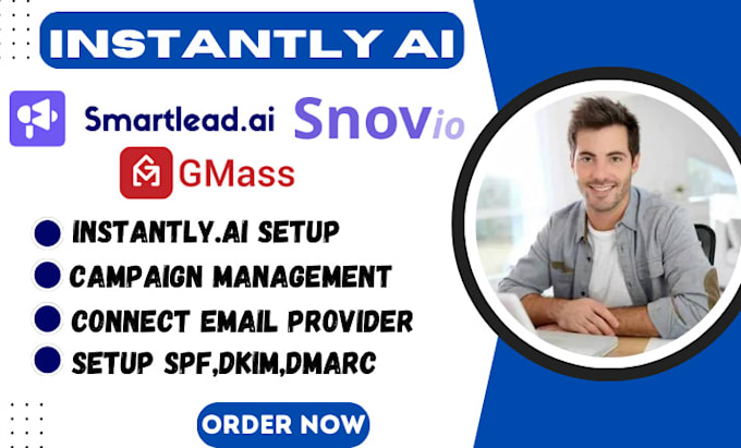 Setup instantly ai snovio gmass for cold email outreach and email warmup by Andyrichie995 | Fiverr
