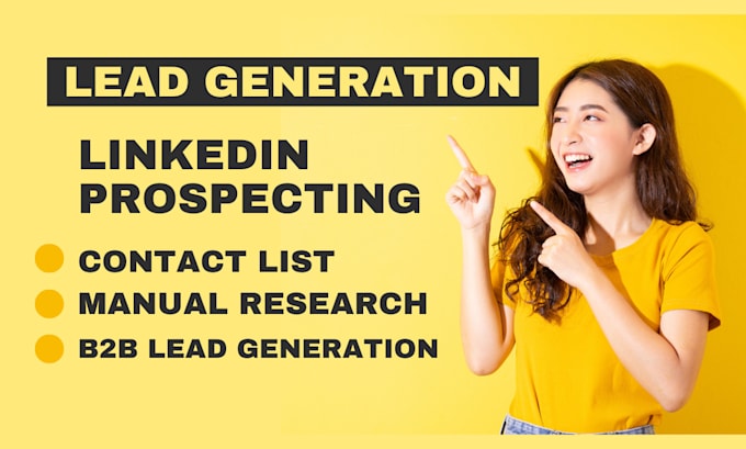 B2b lead generation, linkedin prospecting and targeted list by Jeminritu | Fiverr