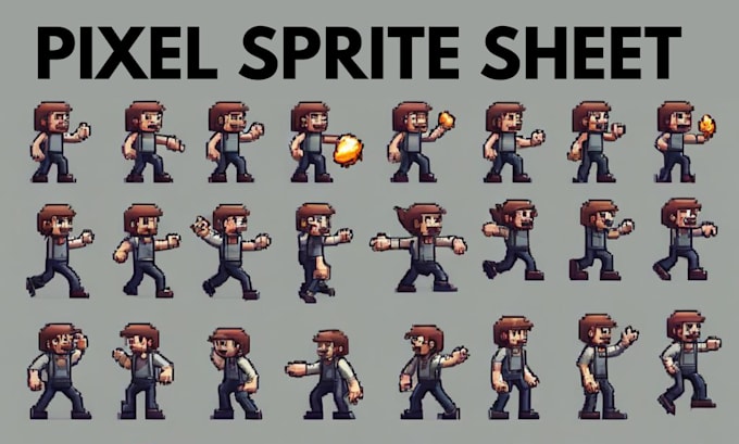 Draw pixel game art, tilesets, background environment,2d sprite sheet ...
