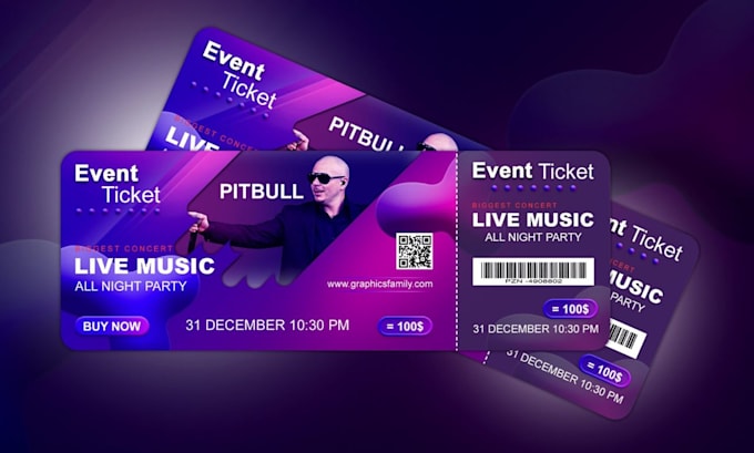 Design awesome tickets or invitation cards for any events by ...