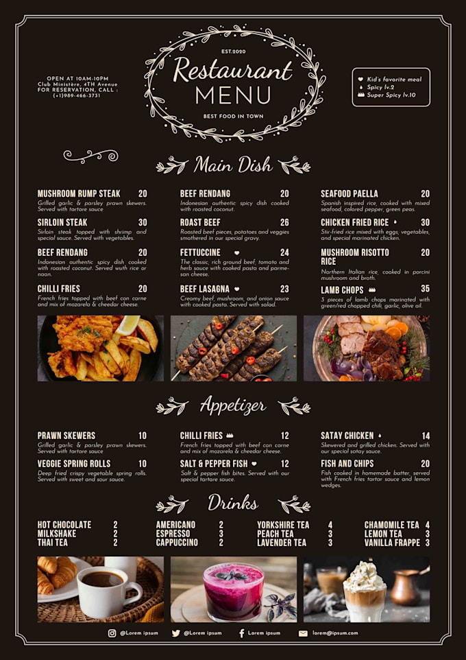Design professional food menu and flyer for your restaurant by Devops ...